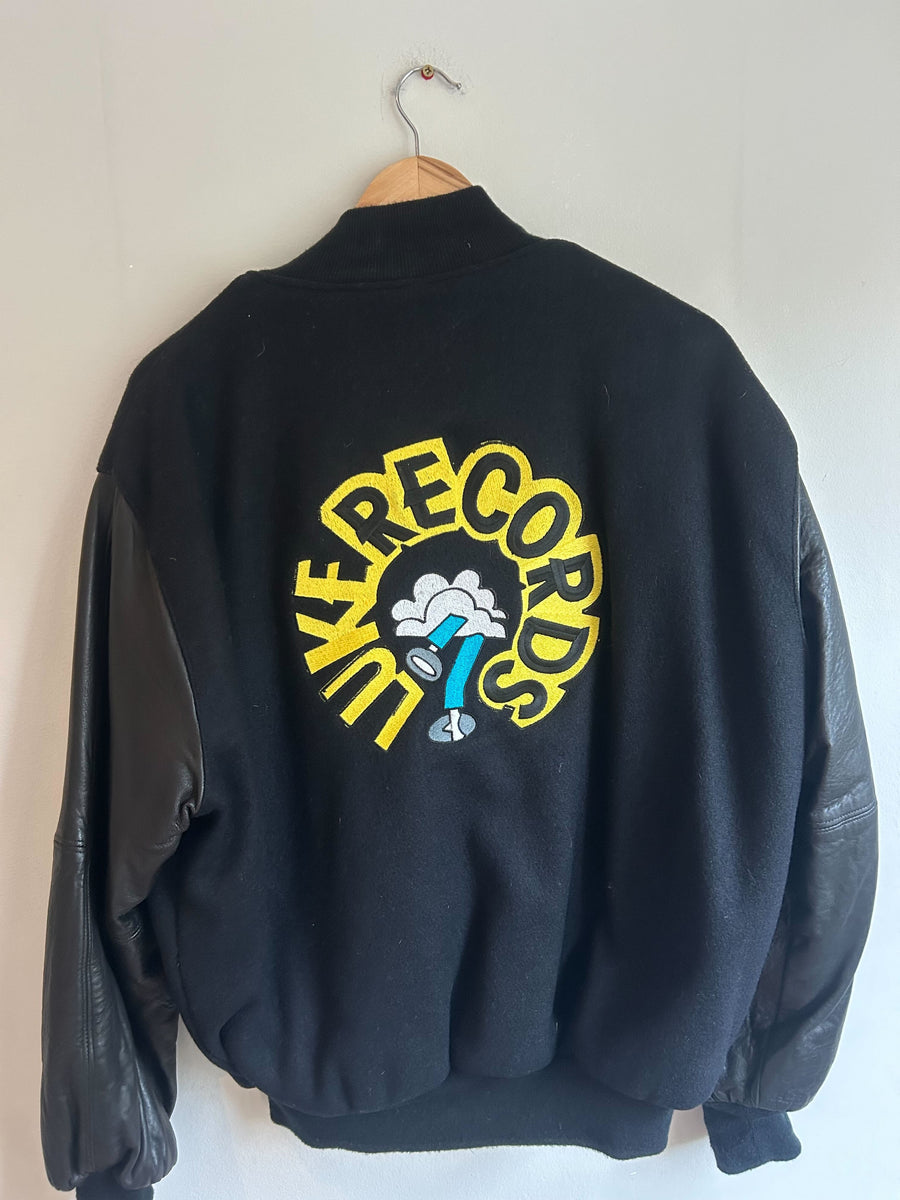 Luke Records Black Vintage Varsity Jacket – The Bass Boutique