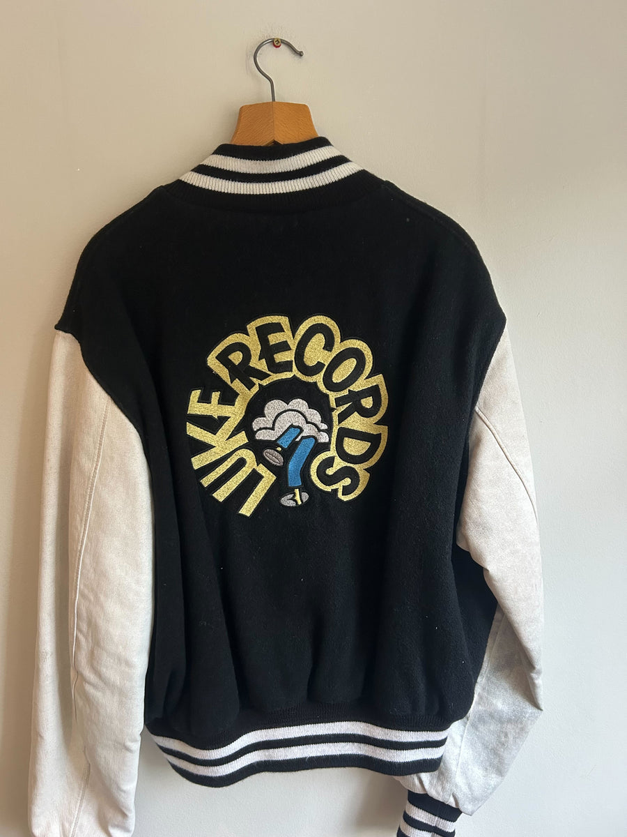 Luke Records Black/White Vintage Varsity Jacket – The Bass Boutique